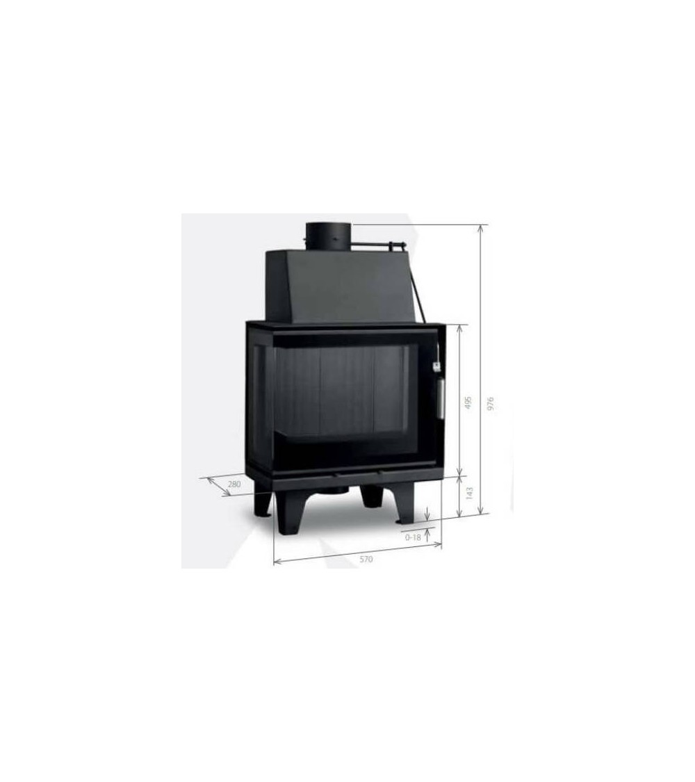 Insert de cheminée 130 EVO LD TUNNEL d200 126 CM 8-14kW design haut de ...