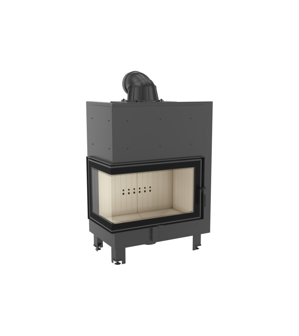 Insert cheminée MBO 15 BS vitre à gauche + 4 bouches recuperateur