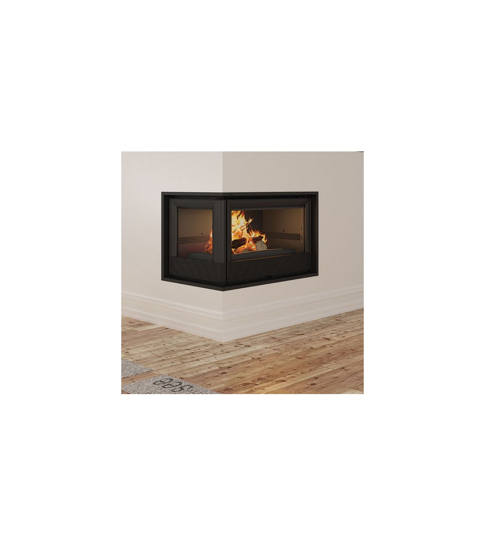 Insert cheminée à bois Holguin avec turbine 11,5 kW 2 vitres gauche + 2 ...